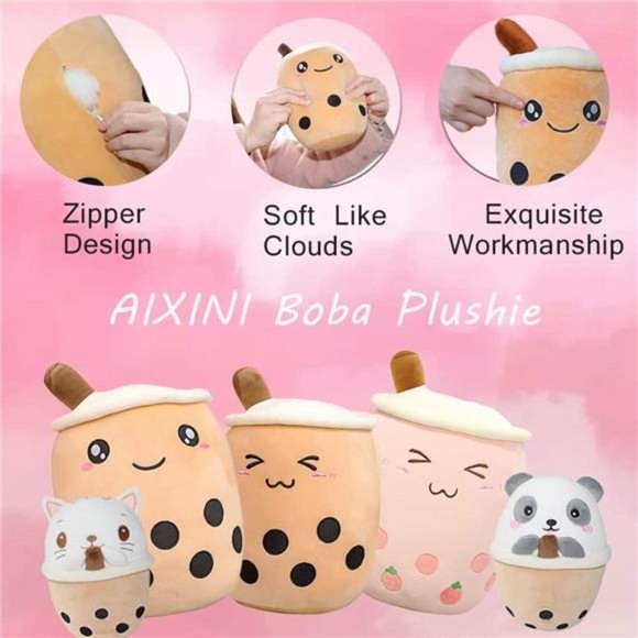 AIXINI | Toys | 96 Inch Boba Plush Stuffed Bubble Tea Plushie Cartoon Milk Tea Cup Pillow | Poshmark